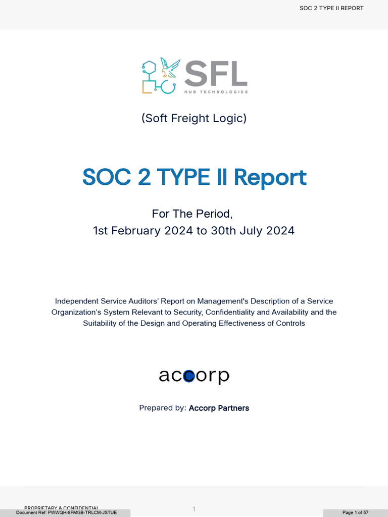 Soft Freight Logic SOC 2 Type 2 Report 2024 1 | PDF | Information ...