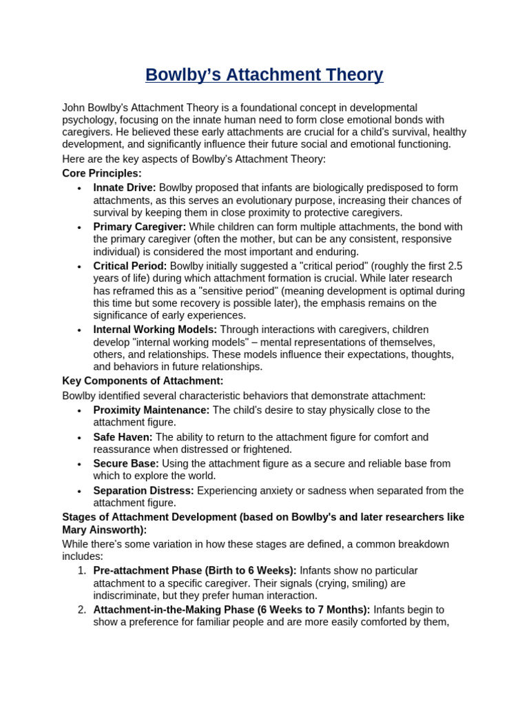 Theories of Growth and Development | PDF | Attachment Theory | Morality