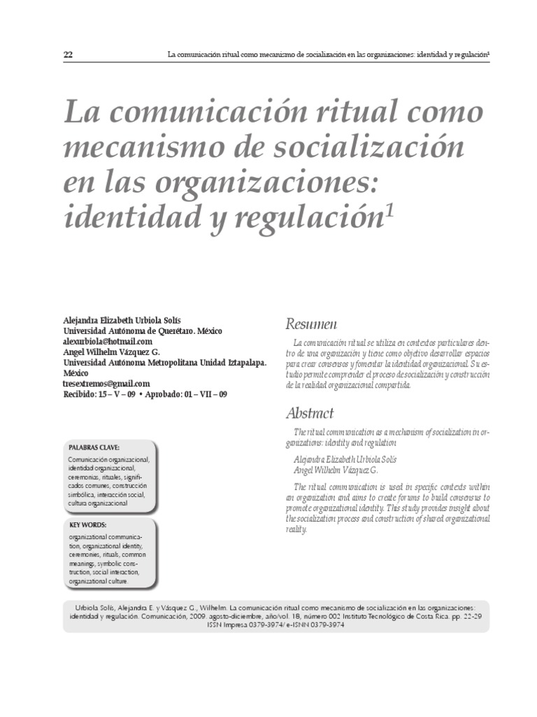 Comunicación Ritual | PDF | Los símbolos | Sociedad