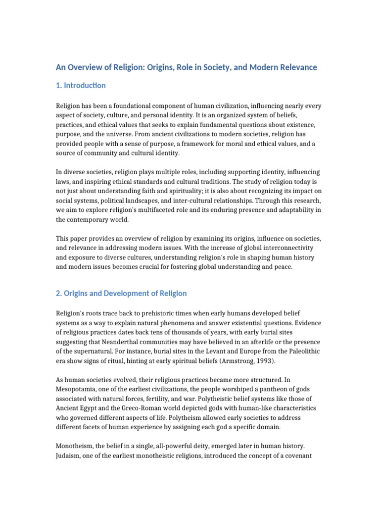 Overview of Religion's Impact Today | PDF | Moksha | Monotheism