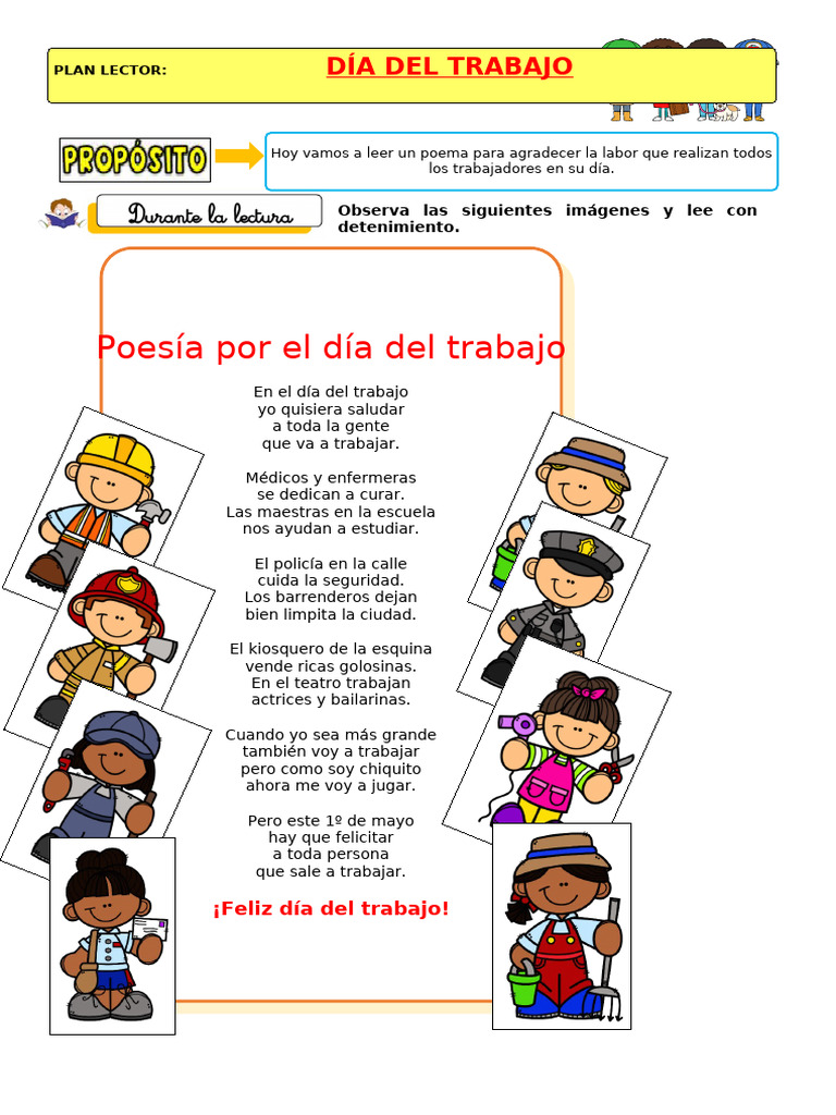 Ficha de Plan Lector Día Del Trabajo | PDF