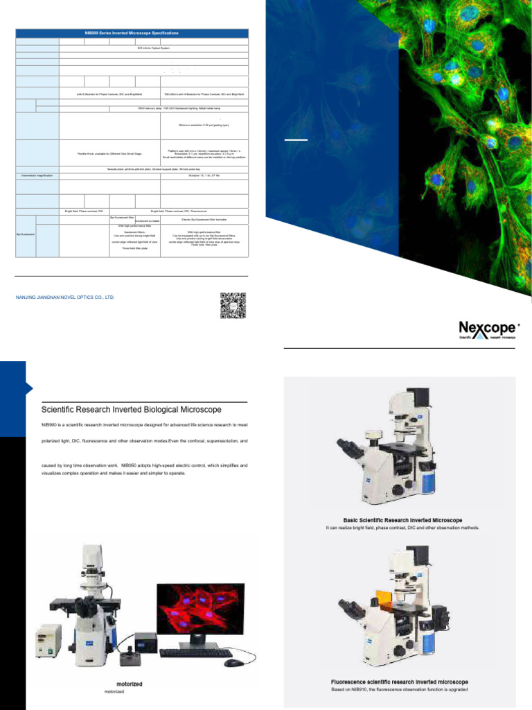 Nib900 Inverted Microscope | PDF | Microscope | Optics
