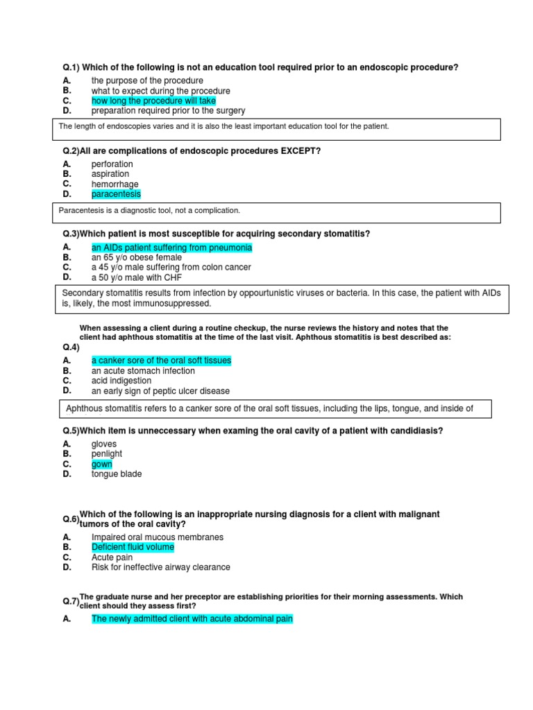 Quiz With Answers | PDF | Gastroesophageal Reflux Disease | Peptic Ulcer