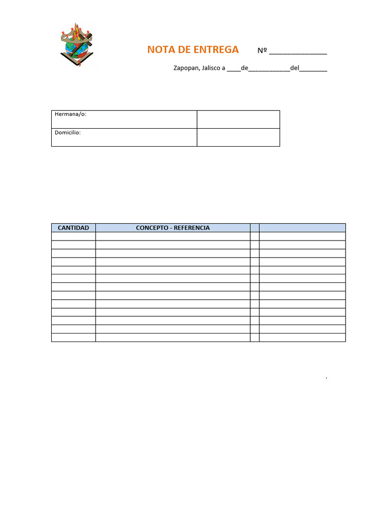 Modelo de Nota de Entrega IAFCJ | PDF