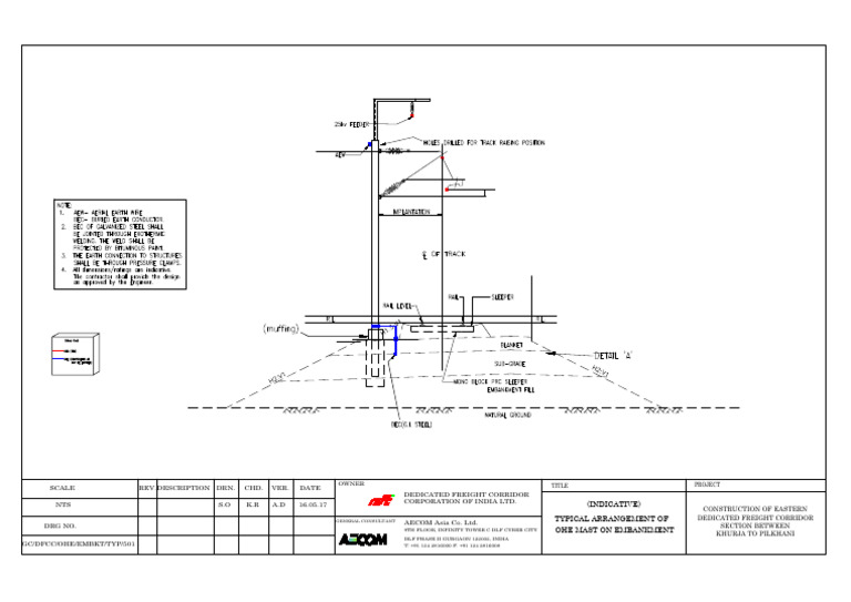 12.typical Arrangement of OHE Mast On Embankment | PDF