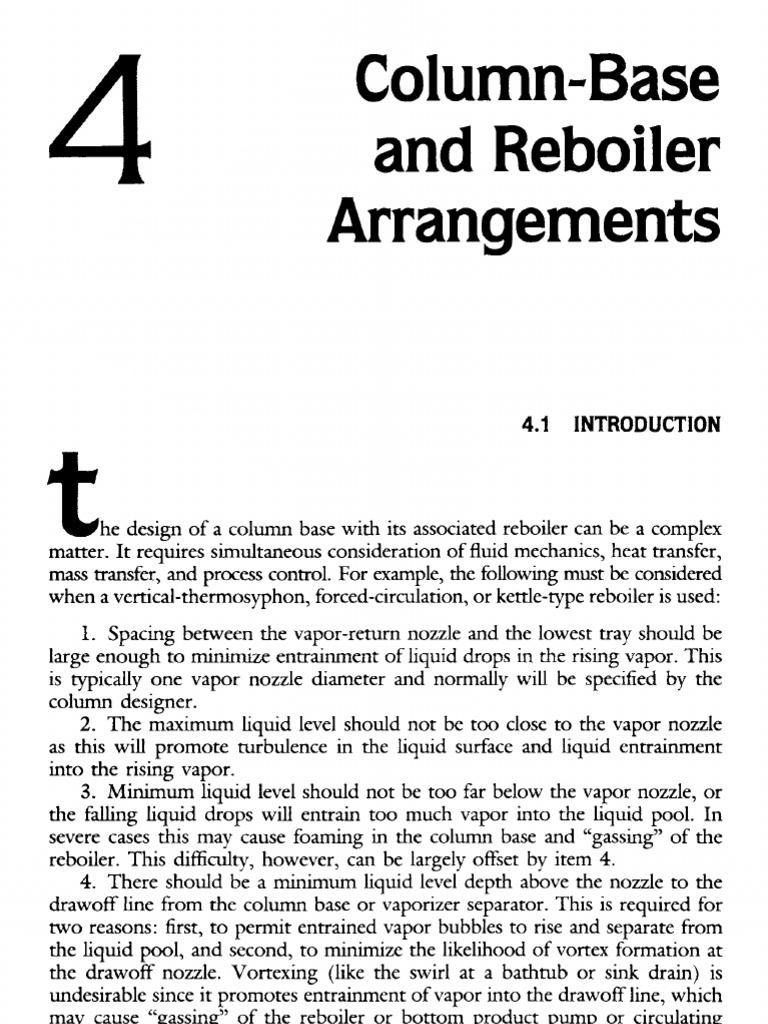 Column-Base and Arrangements: Reboiler | PDF | Steam | Valve