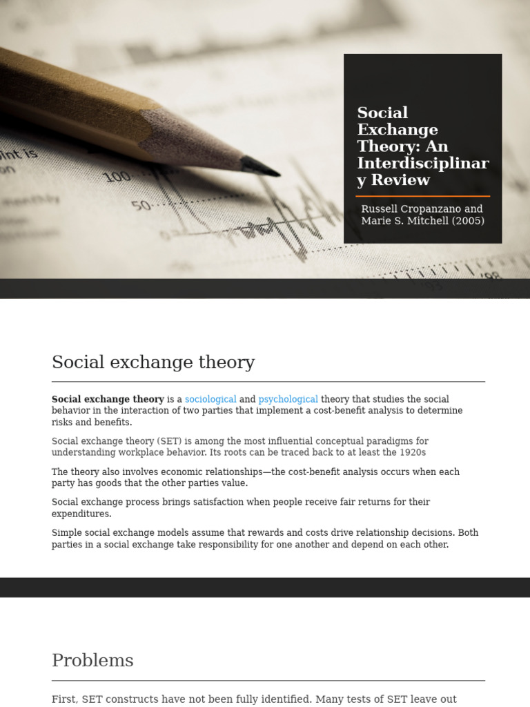 Social Exchange Theory | PDF | Liberal Arts Education | Psychological ...