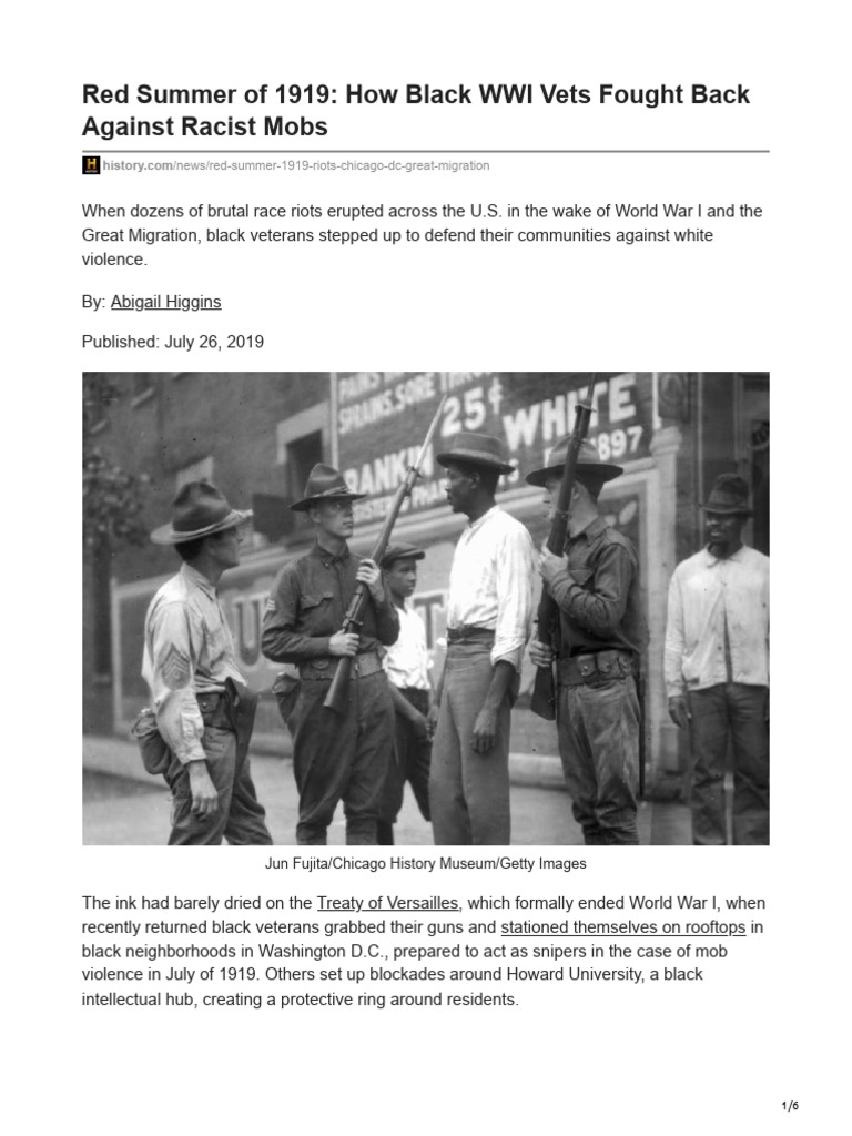 Red Summer 1919: Black Veterans Resist | PDF | Society Of The United ...