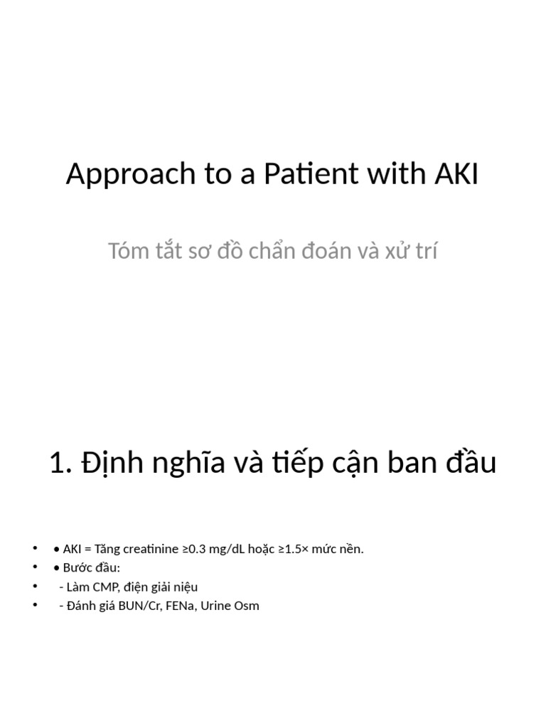 Approach To AKI Slides | PDF