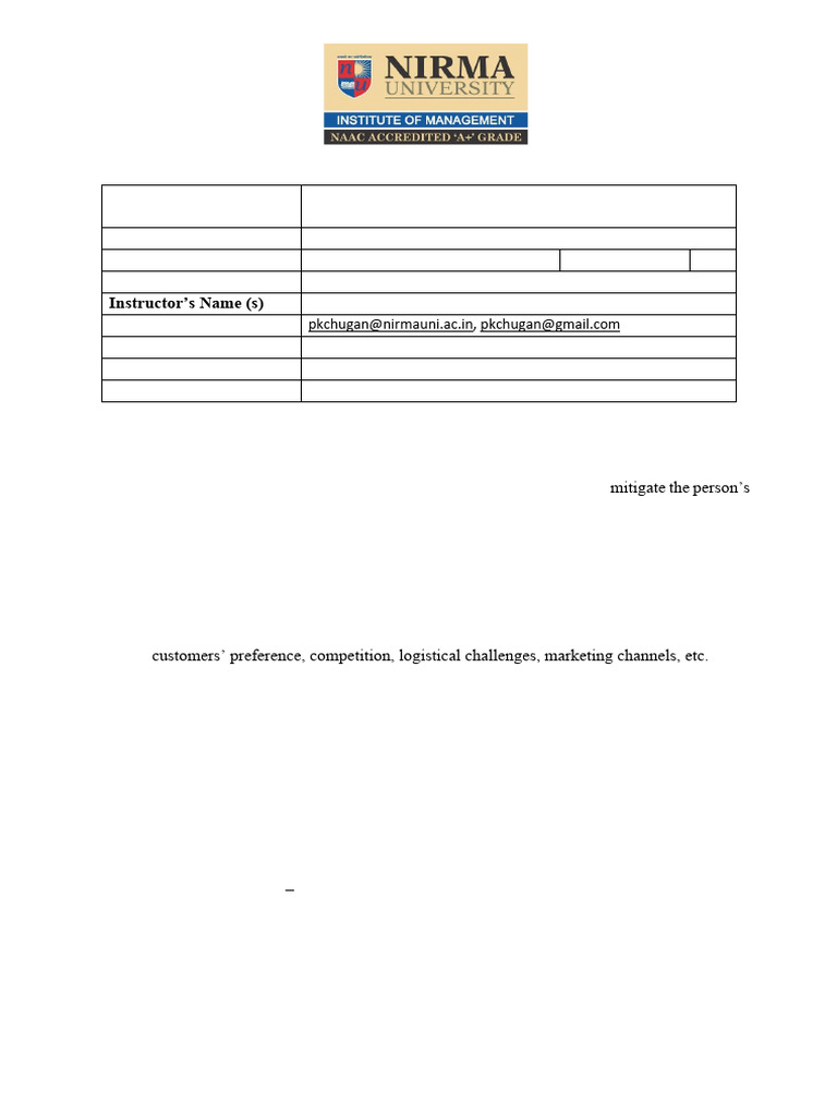 Final Updated Course Outline IMR-MBA-VI | PDF