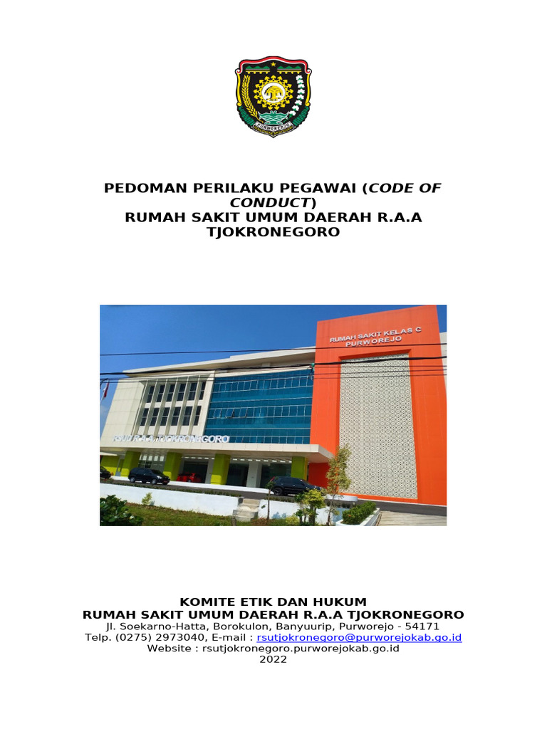 Pedoman Perilaku Pegawai RSUD Tjokronegoro | PDF