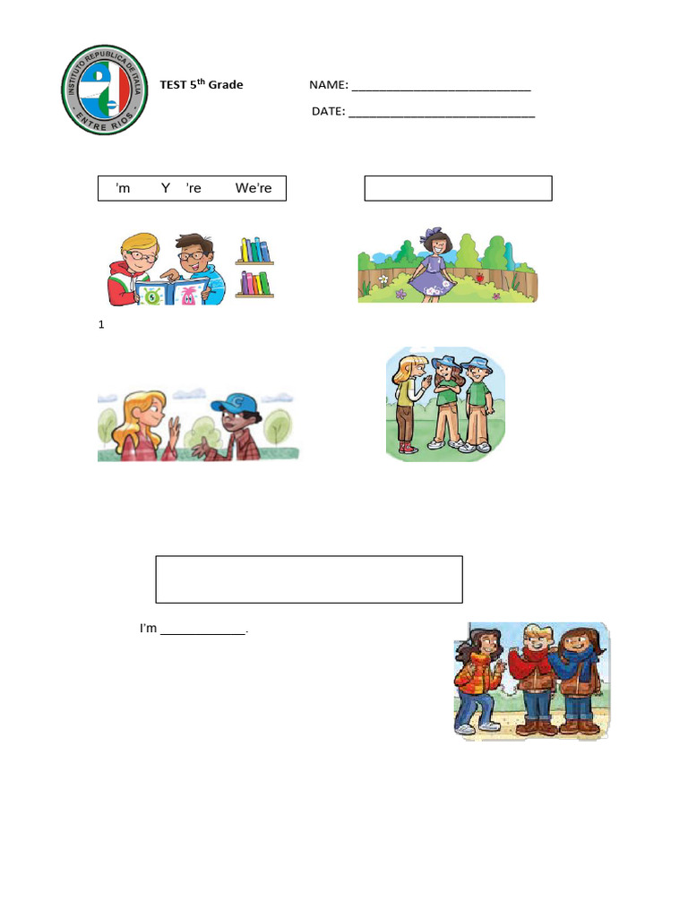 5th Grade English Test Template | PDF