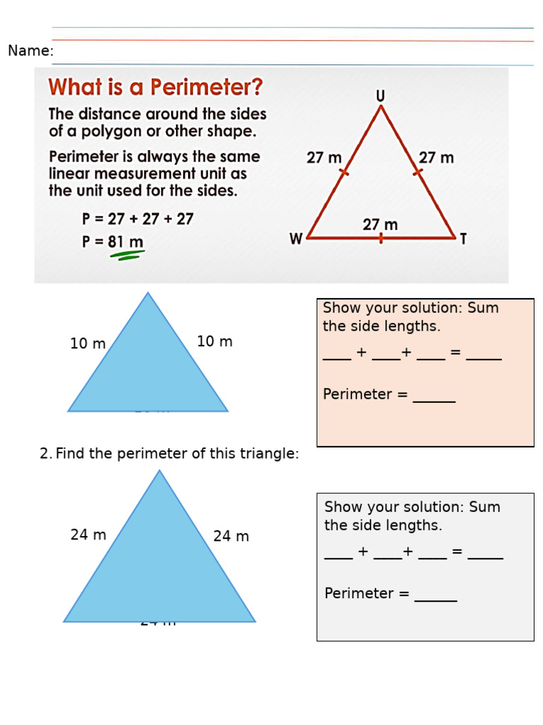 Triangle Perimeter Calculations | PDF