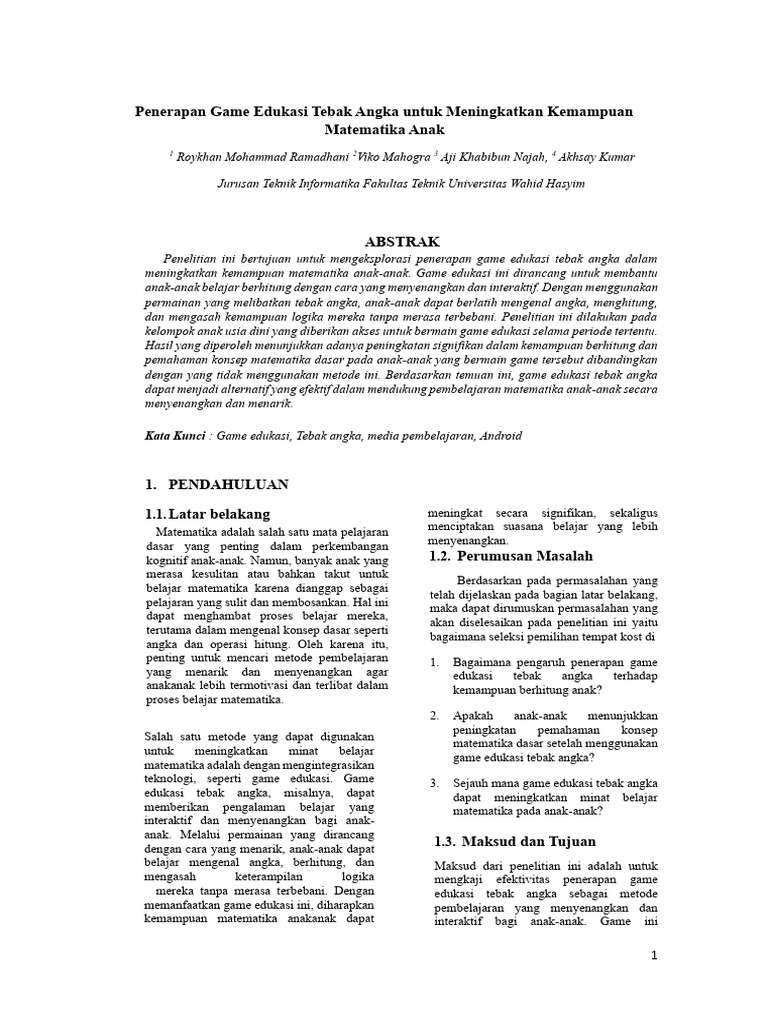 Game Tebak Angka | PDF