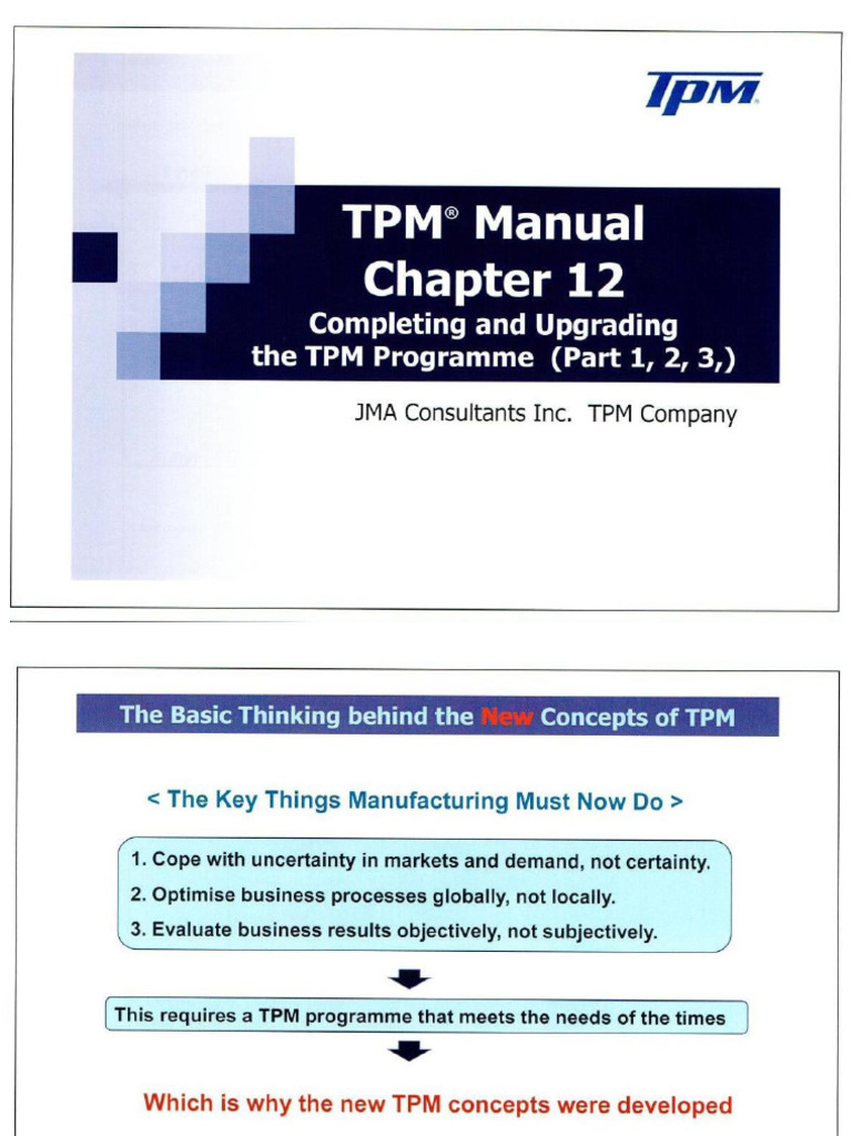 Chapter 12 - Completing and Upgrading The TPM Programme | PDF