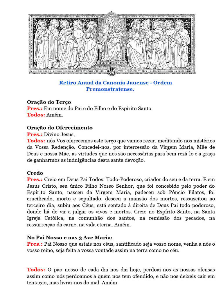 Retiro Anual da Ordem Premonstratense | PDF | Crença e doutrina ...