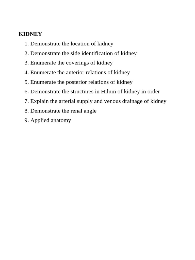Gross Discussion - Kidney | PDF