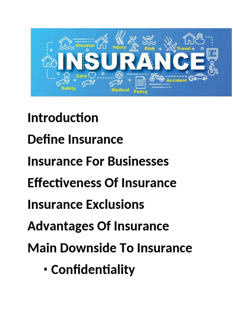 Business Studies Poster For Insurance Topic | PDF