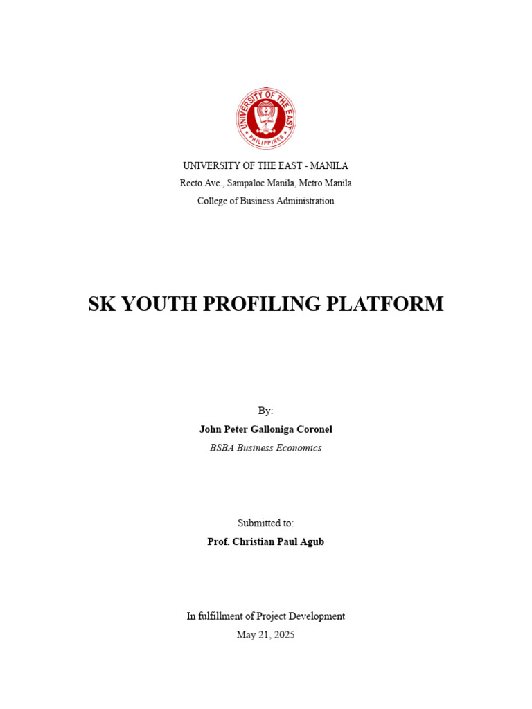 Project Development - SK Youth Profiling | PDF | Computing ...
