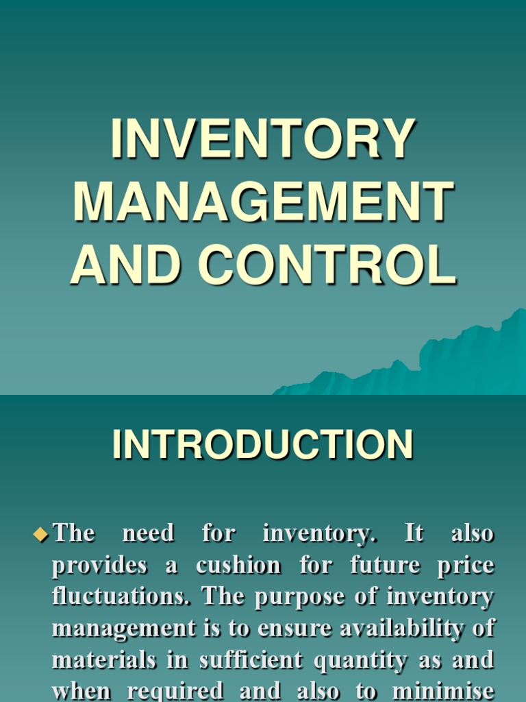 Inventory Management and Control | PDF | Inventory | Warehouse