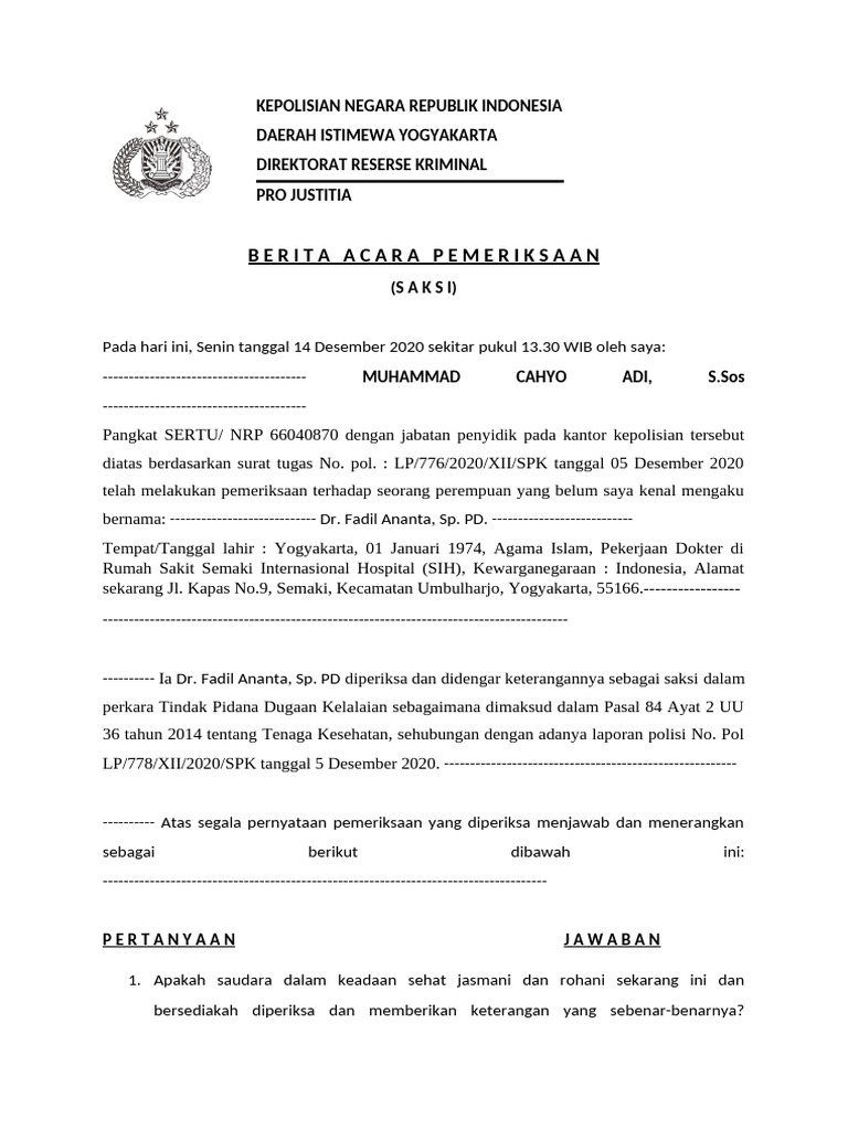 BAP Dr. Fadil FIX (Typo Beres) | PDF