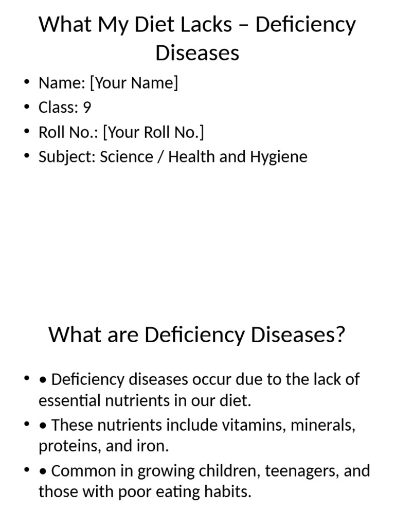 Understanding Deficiency Diseases | PDF