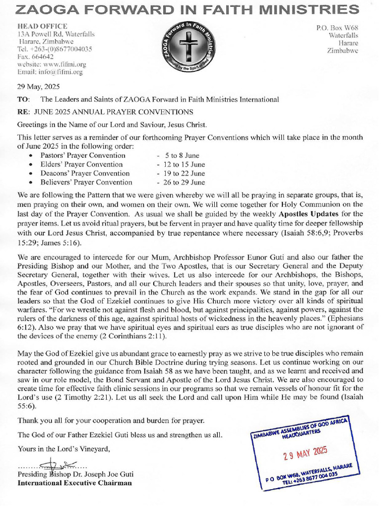 June 2025 Prayer Letter | PDF