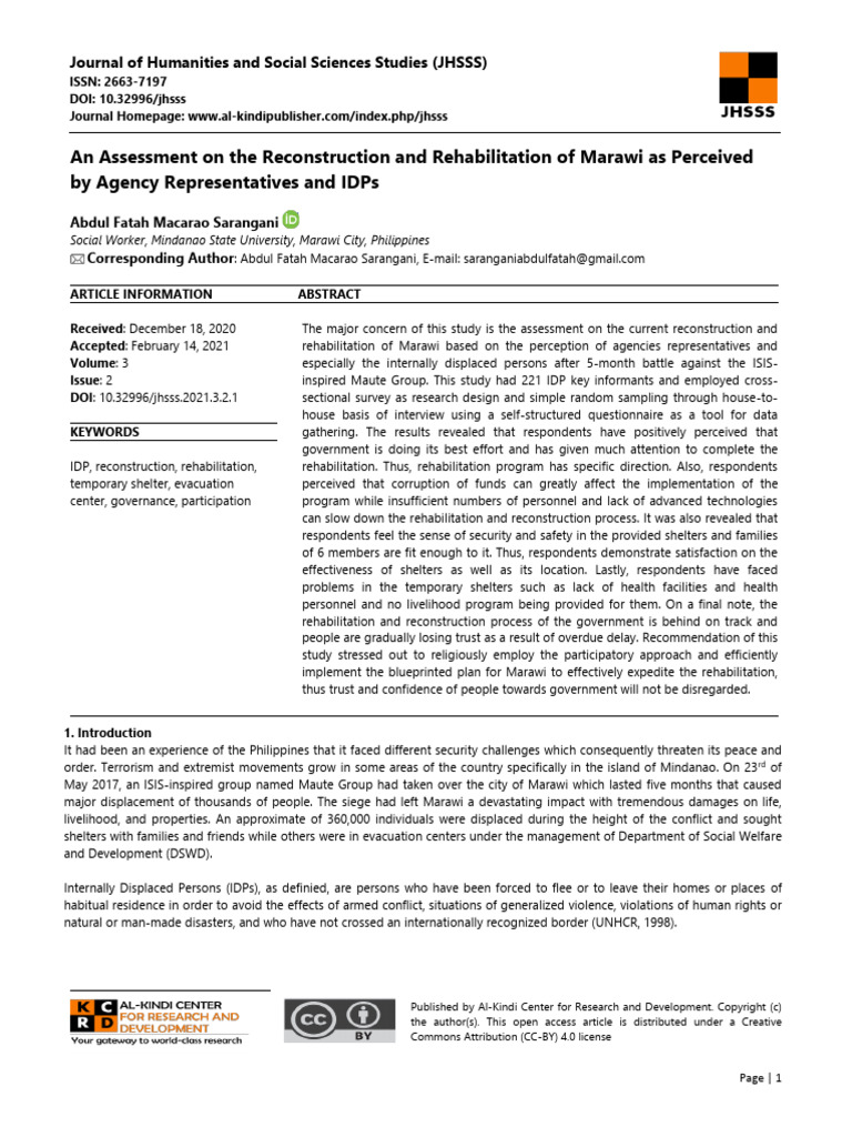 An Assessment On The Reconstruction and | PDF | Governance | Internally ...