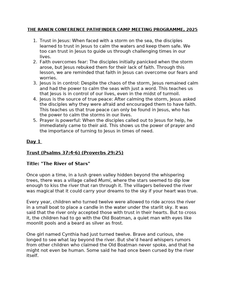 PF Camp Meeting Programme 2025 | PDF | Prayer | Jesus