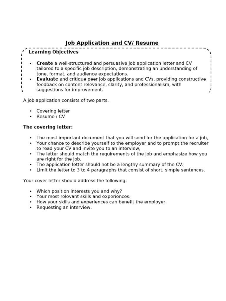 Job Application Guide and Samples | PDF | Résumé