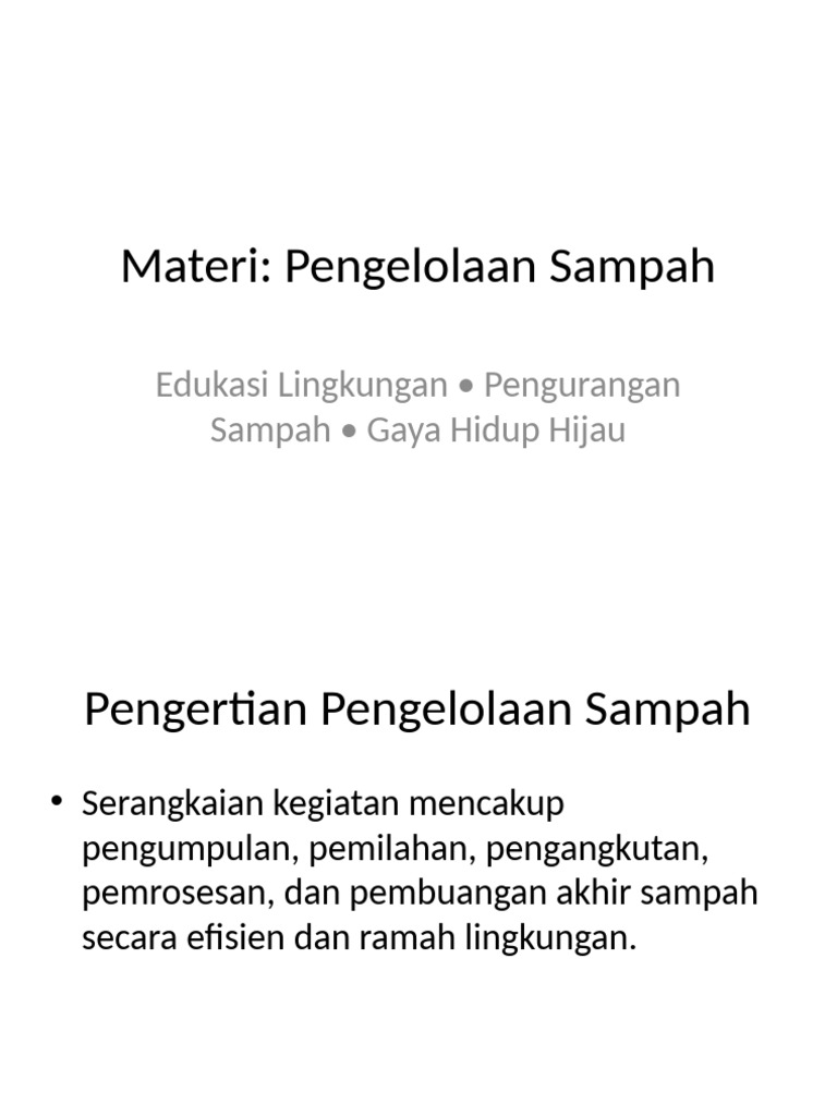 Materi Pengelolaan Sampah | PDF