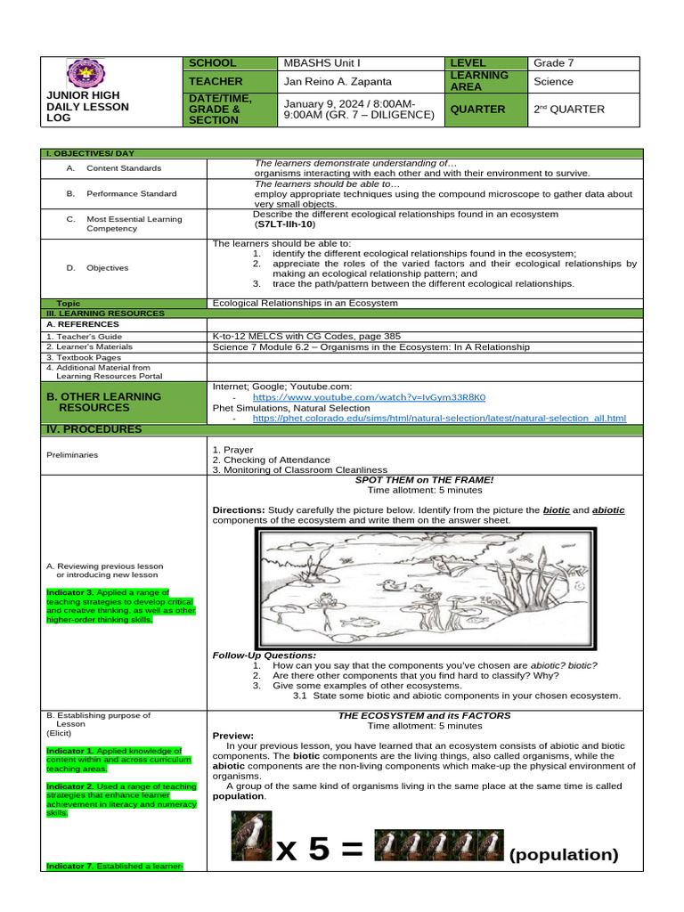 Grade 7 Science: Ecological Relationships | PDF | Predation | Ecology