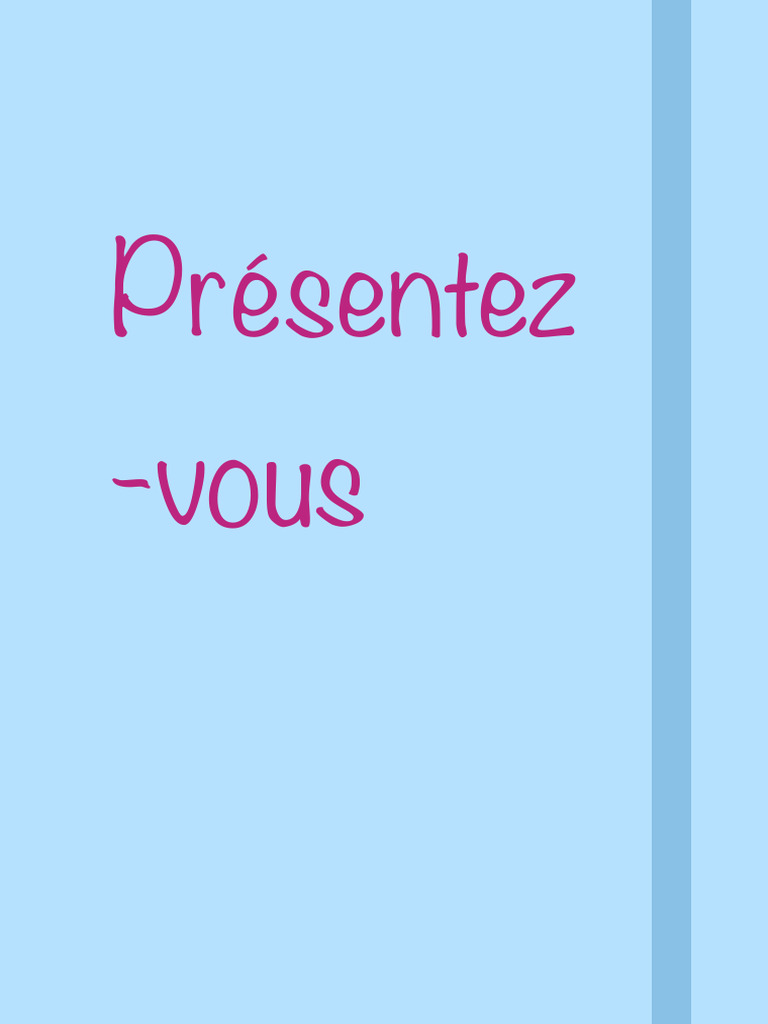 Présentez-vous en français | PDF