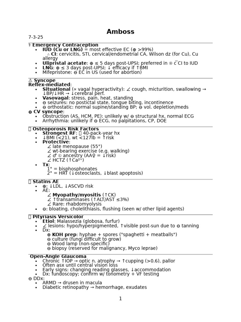 Amboss Notes | PDF | Dementia | Clinical Medicine