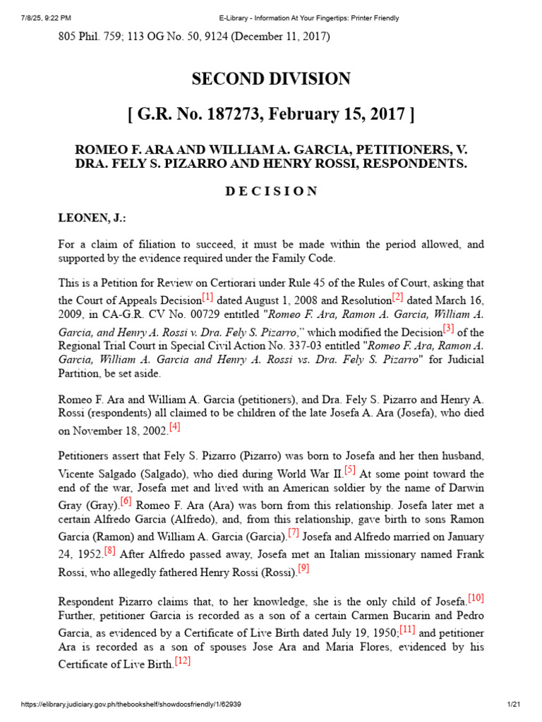 Filiation and Property Partition Case | PDF | Birth Certificate ...