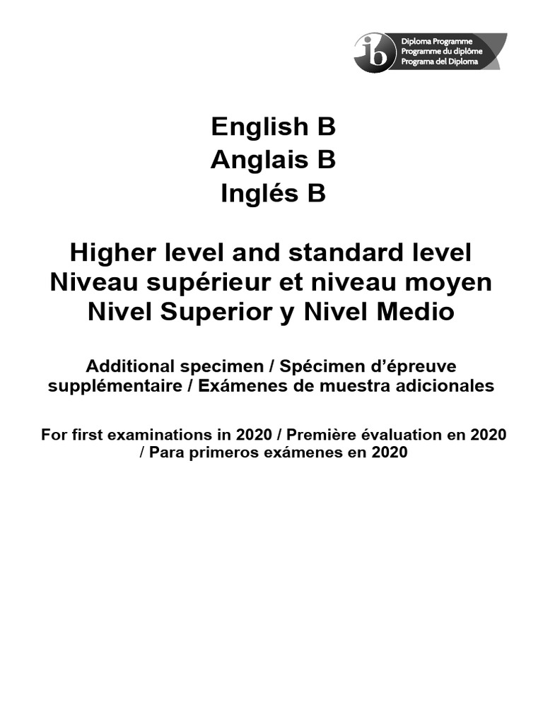 English B HL - Paper 2 - Listening | PDF
