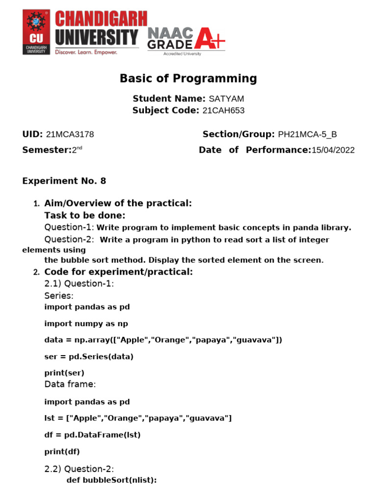 Python Worksheet 2.4 | PDF