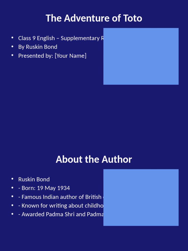 The Adventure of Toto With Images | PDF