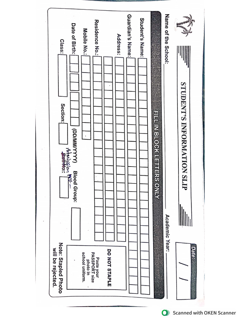 Id Card Form | PDF