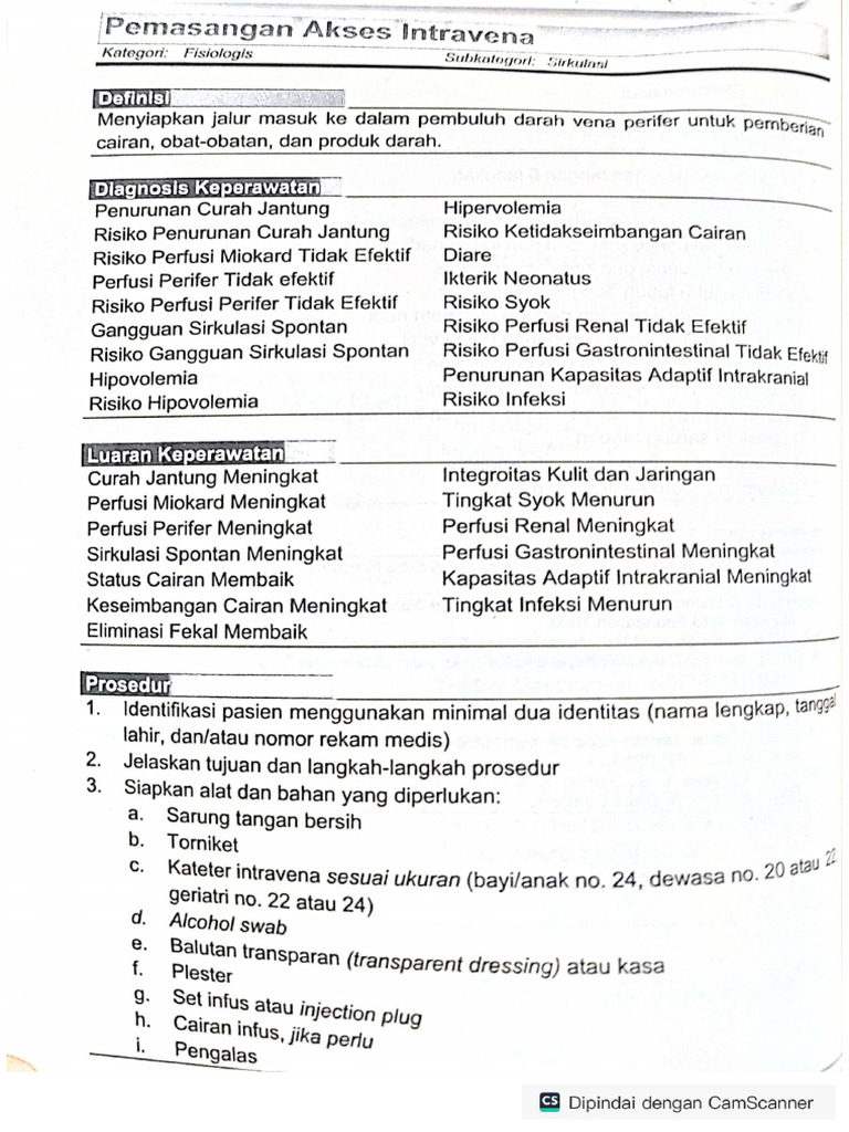 Pemasangan Infus | PDF