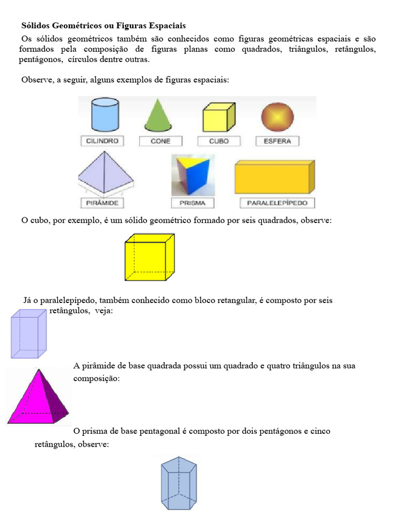 Matematica Tema Solidos Geometricos 3ano | PDF
