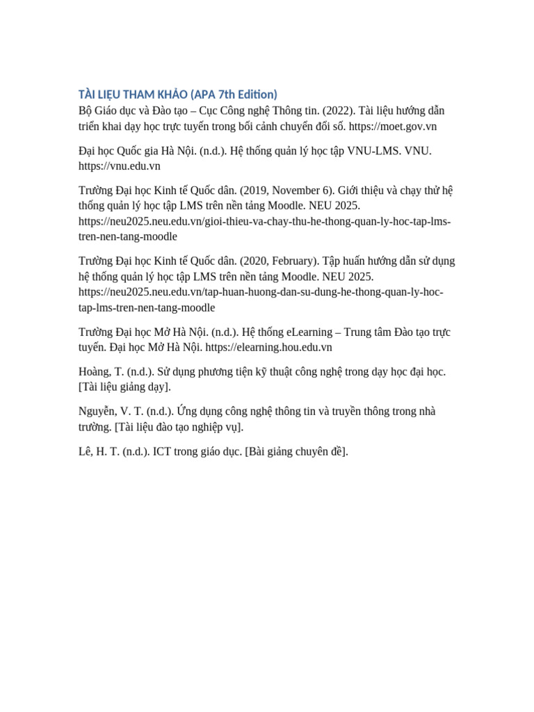 Tai Lieu Tham Khao LMS APA7 | PDF