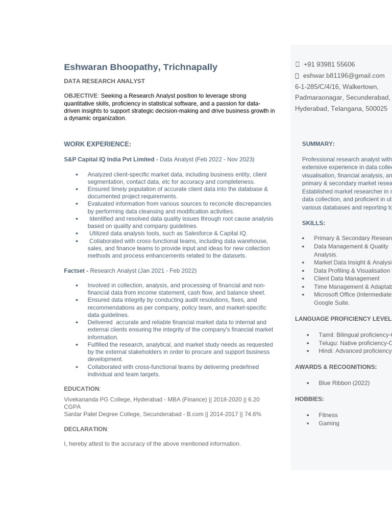 Eswaran S&P and Factset Updated 27 May | PDF | Data | Data Analysis