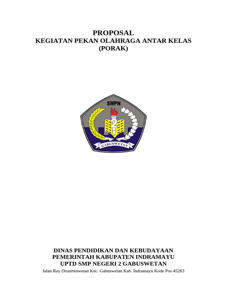Proposal Kegiatan PORAK SMPN 2 Gabuswetan | PDF