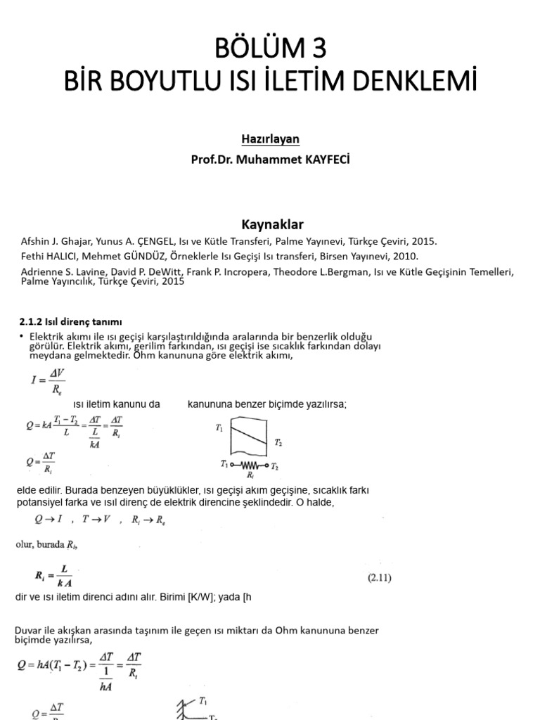 Bölüm - 3-1 Bir Boyutlu Isı Iletim Denk | PDF