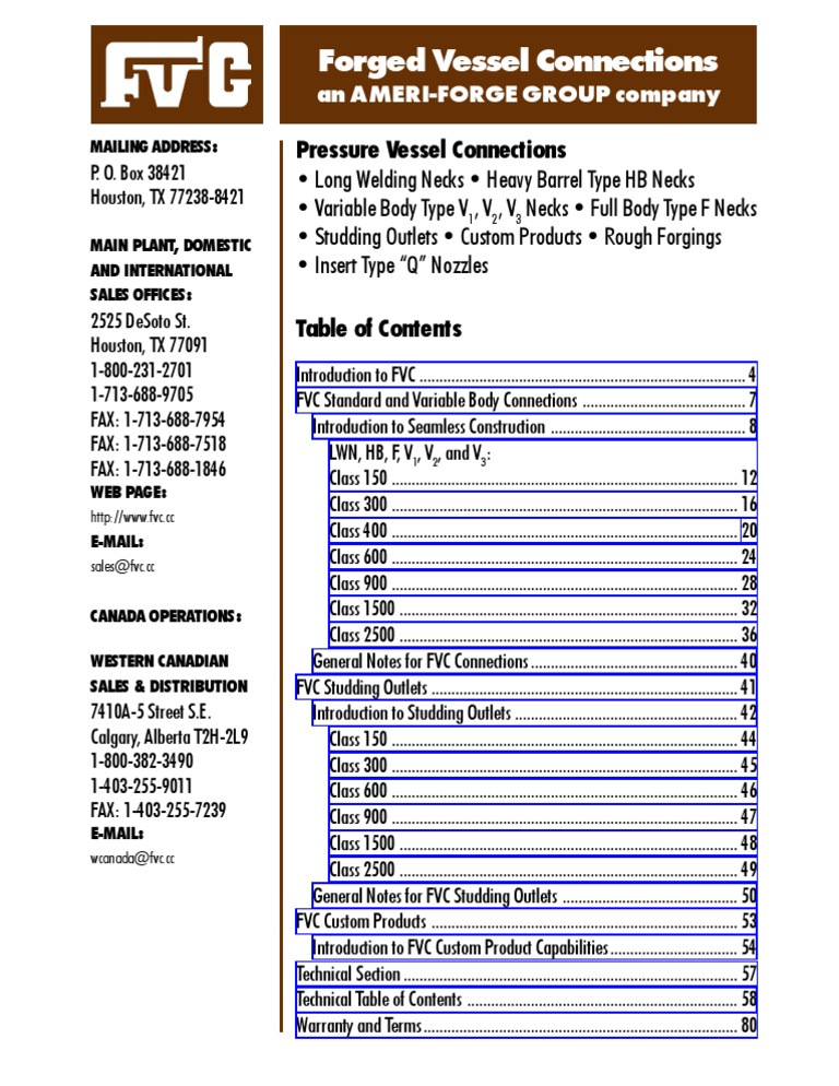 FVC Forged Vessel Connections Catalog | PDF | Business