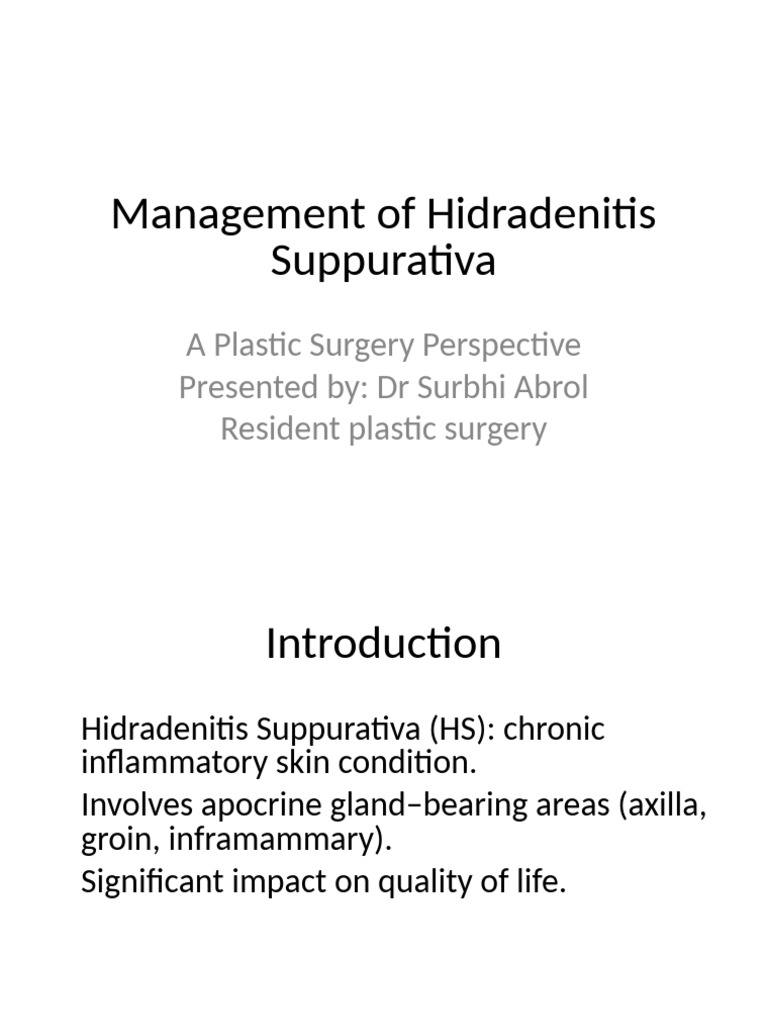 Hidradenitis Suppurativa Management Guide | PDF | Surgery | Diseases ...