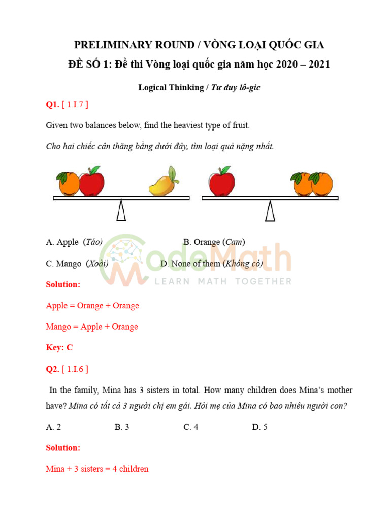 Preliminary Round 1 | PDF