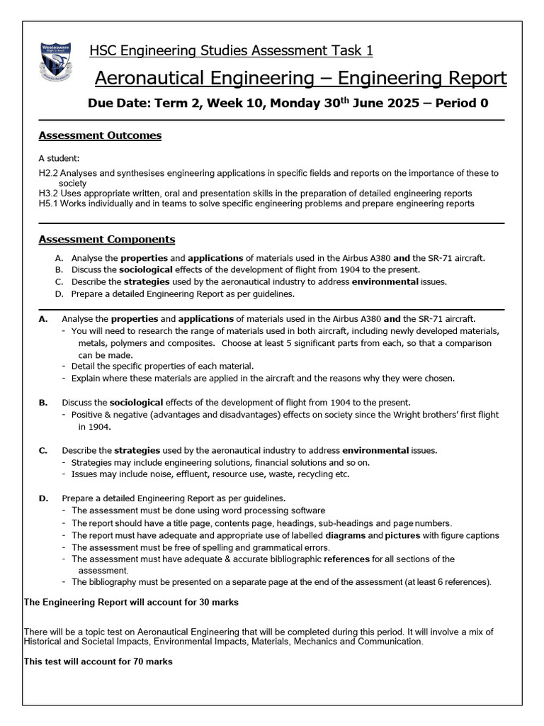 Aeronautical Engineering Report Guide | PDF | Bibliography | Engineering
