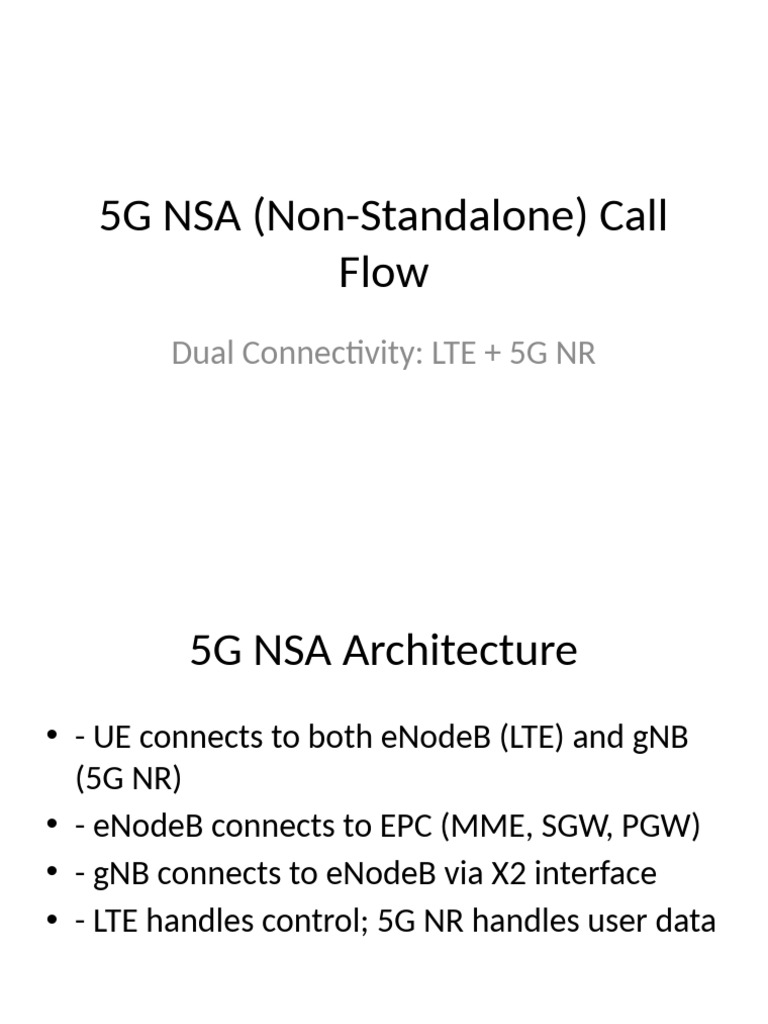 5G NSA Call Flow Overview | PDF